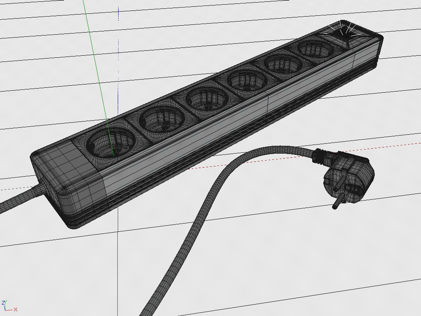 3d Power Strip Model