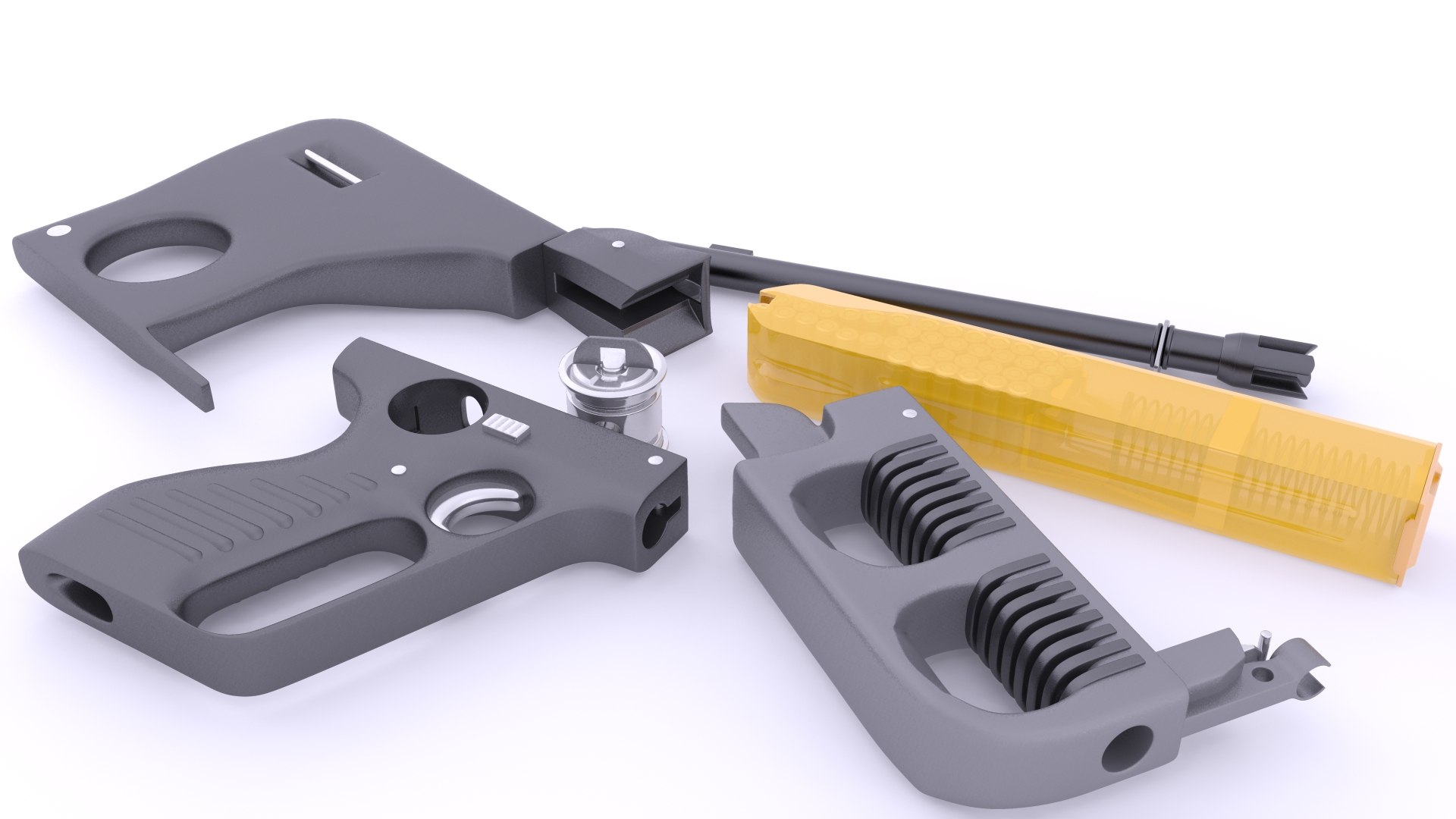 3d Model Of Submachine Gun Fn P100