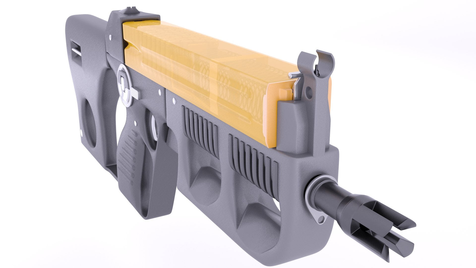 3d Model Of Submachine Gun Fn P100