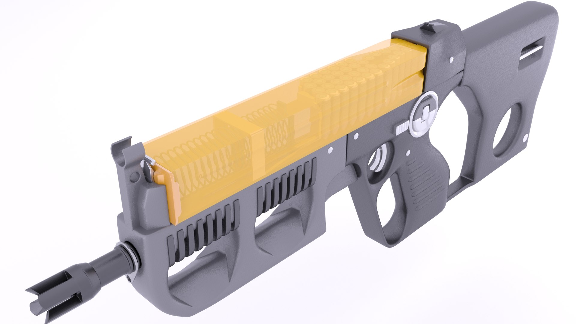 3d Model Of Submachine Gun Fn P100