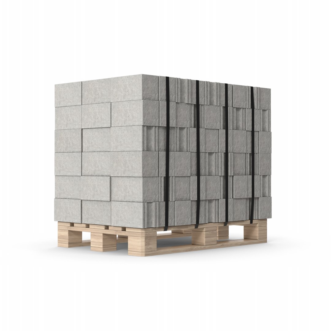 3D Cinder Blocks On Wooden Pallet - TurboSquid 1989632