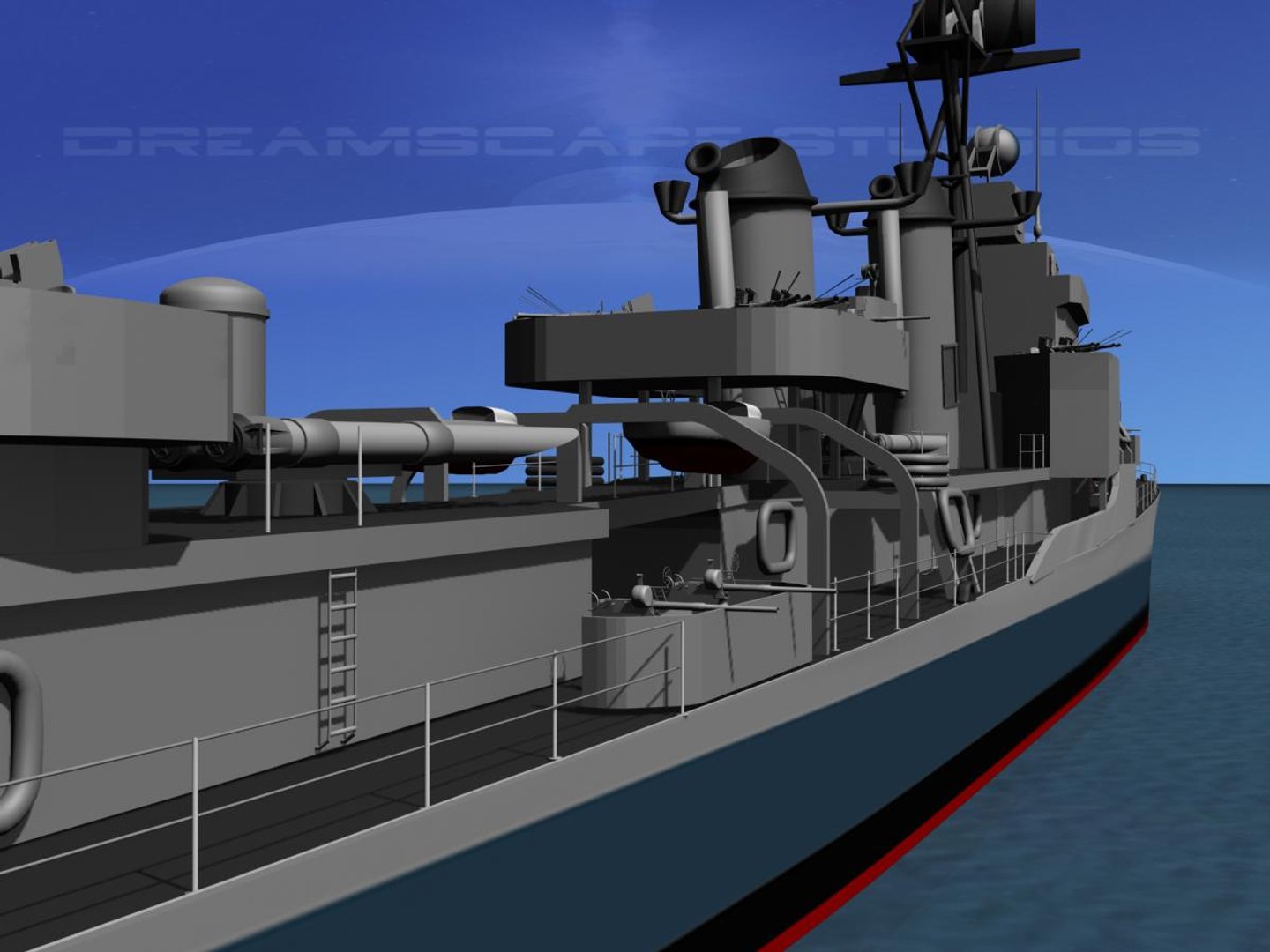 3d Model Of Anti-aircraft Gearing Class Destroyers