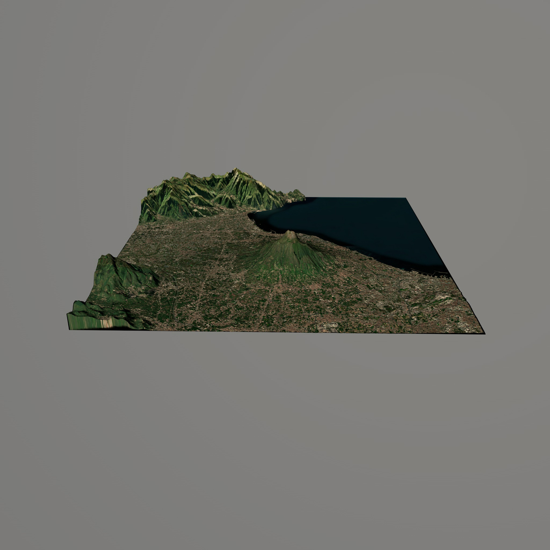 3D Relief Map Of Visuvius Volcano - TurboSquid 2160154