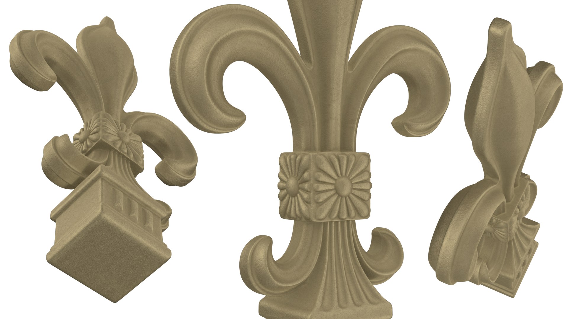 3D Fleur De Lis Sculpture Gilded Model - TurboSquid 2221488