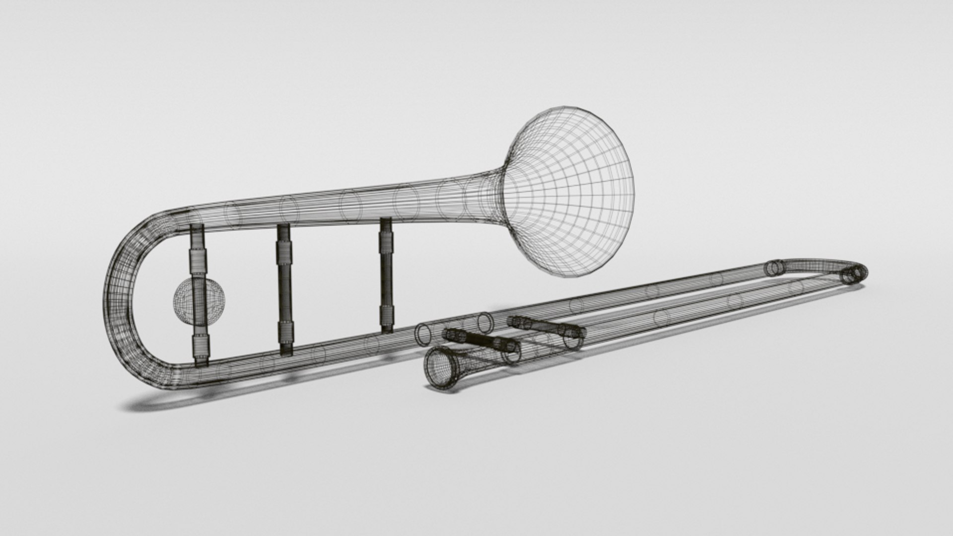 Trombone Cartoon Model - TurboSquid 1506746