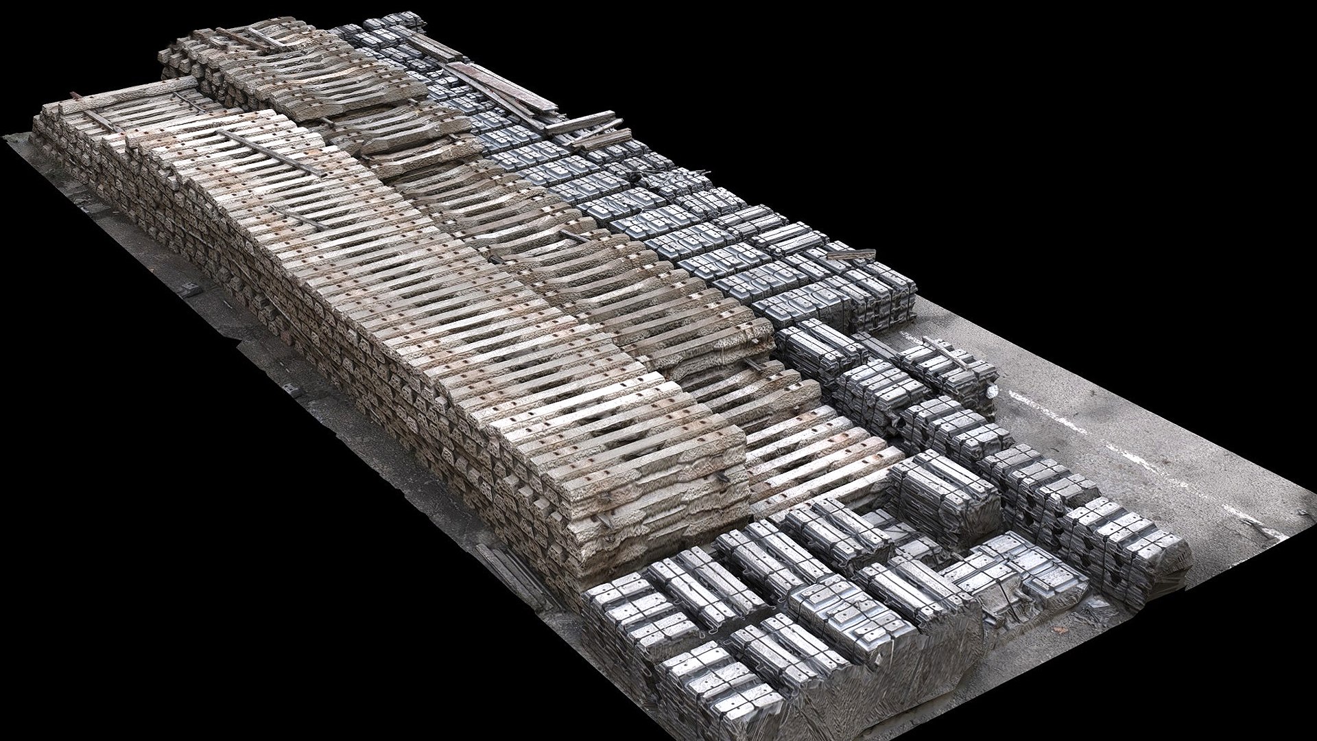 3D Concrete Blocks Railroad Tracks Storage Photogrammetry - TurboSquid ...
