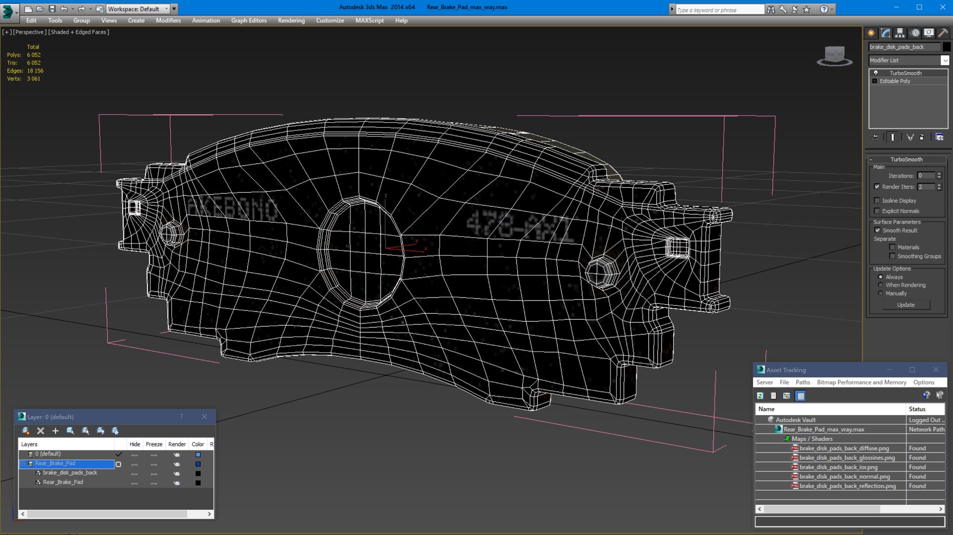 Rear Brake Pad 3D - TurboSquid 1958430