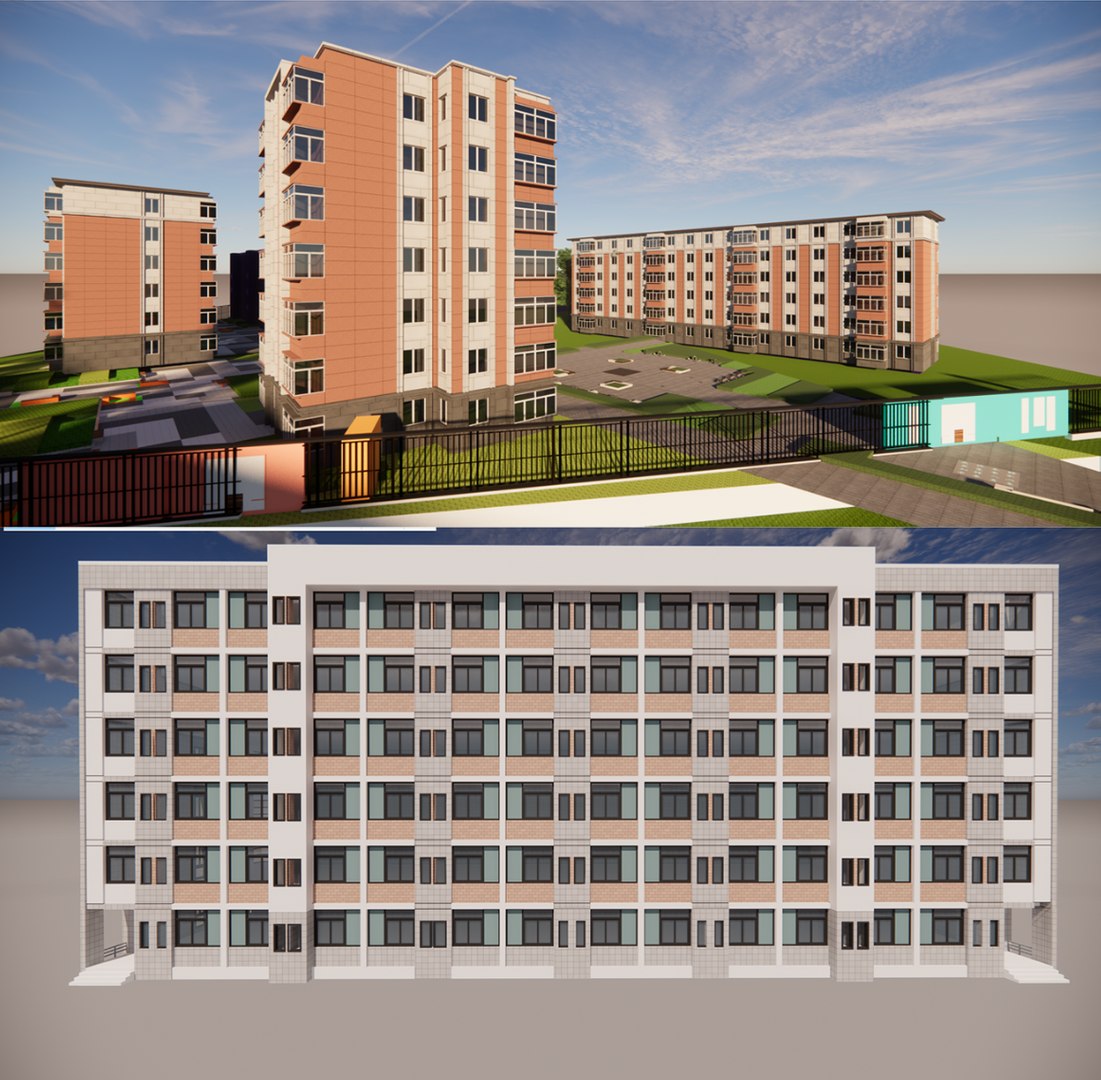 Office Building and dormitory-A8 3D model - TurboSquid 2099044