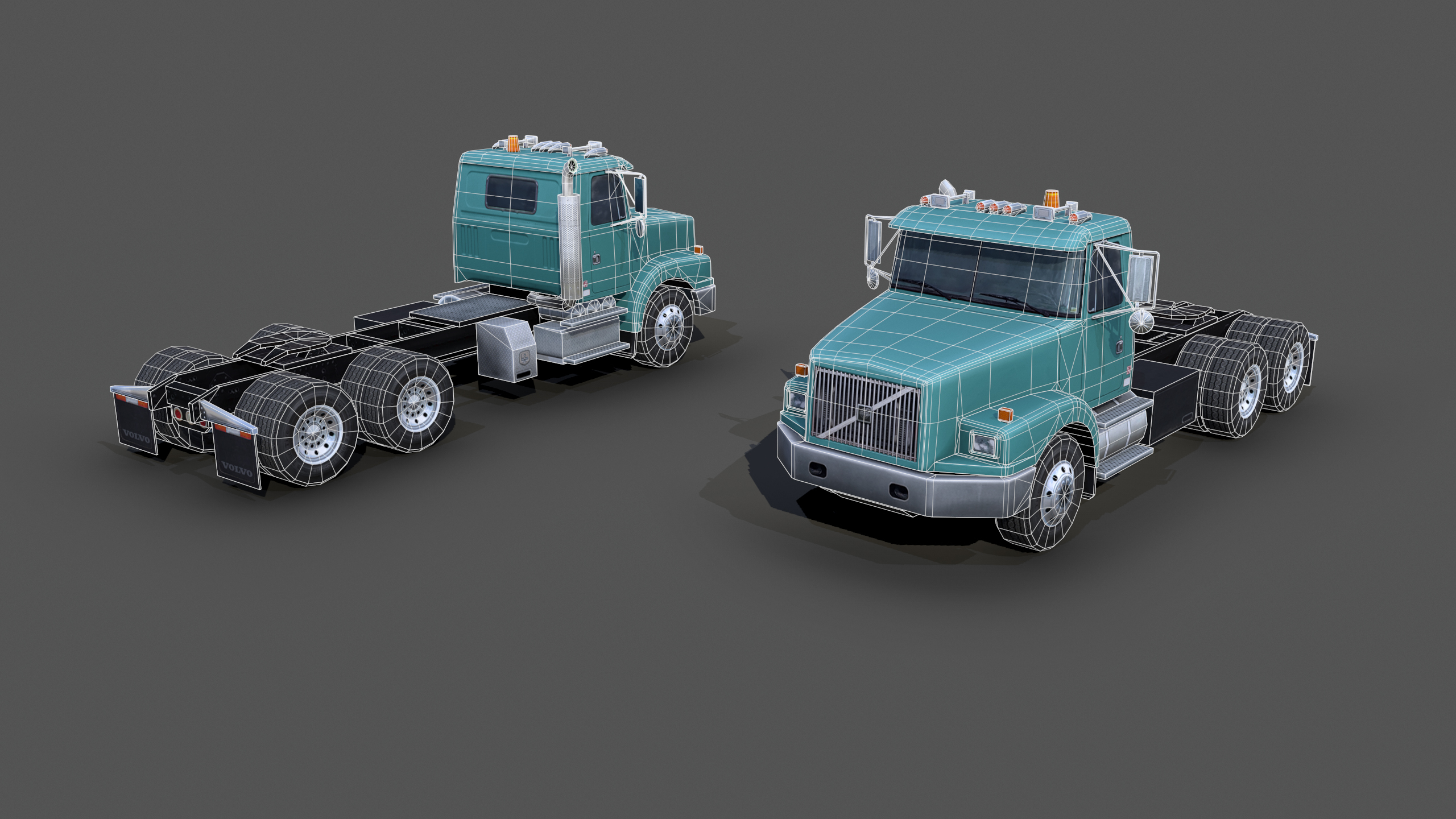 3D Volvo WG semi truck 2000 - TurboSquid 1895616