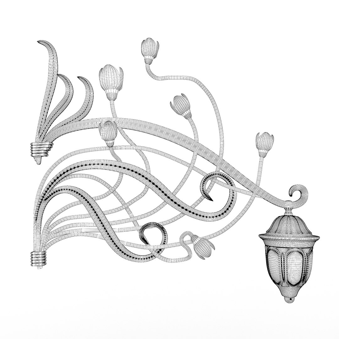 Wrought Iron Lamp 3d Model