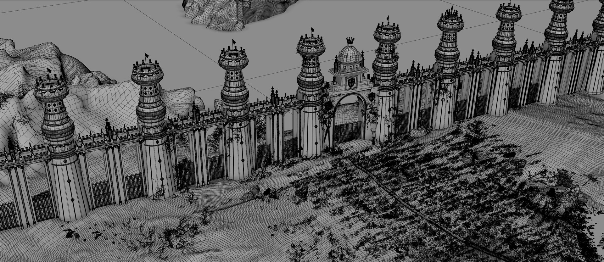 Fantasy Ancient Wall Gate 3D - TurboSquid 2235159