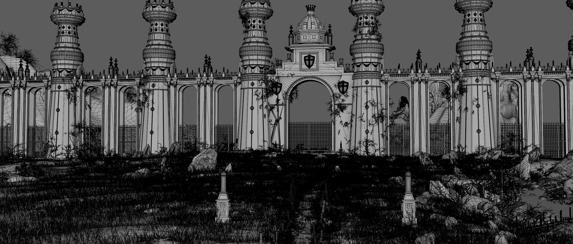 Fantasy Ancient Wall Gate 3D - TurboSquid 2235159