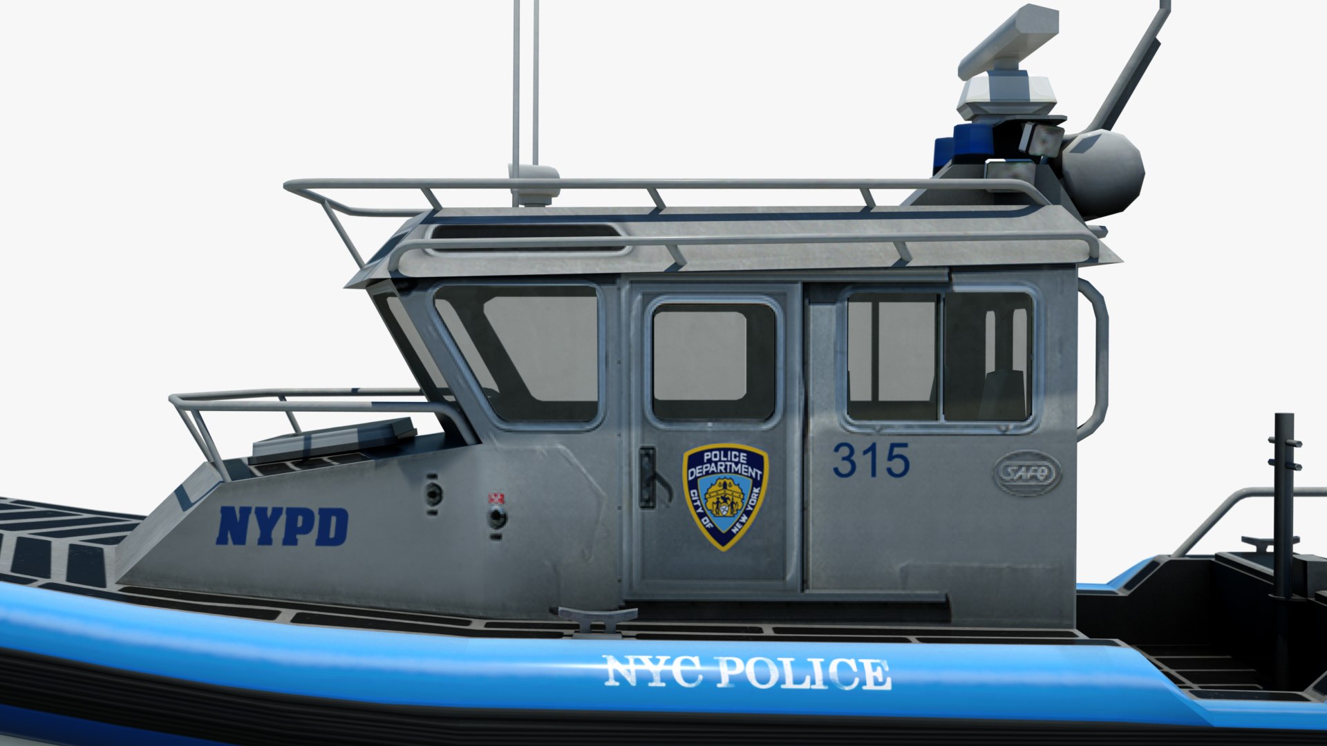 3d Patrol Police Boat New York Model