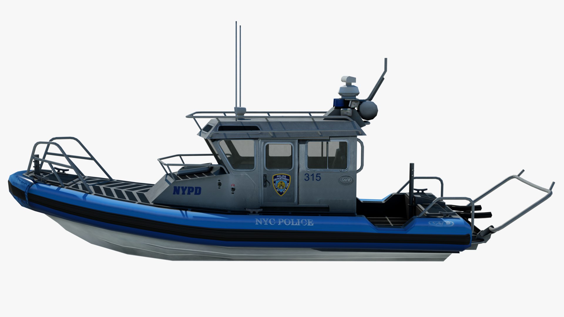 3d Patrol Police Boat New York Model
