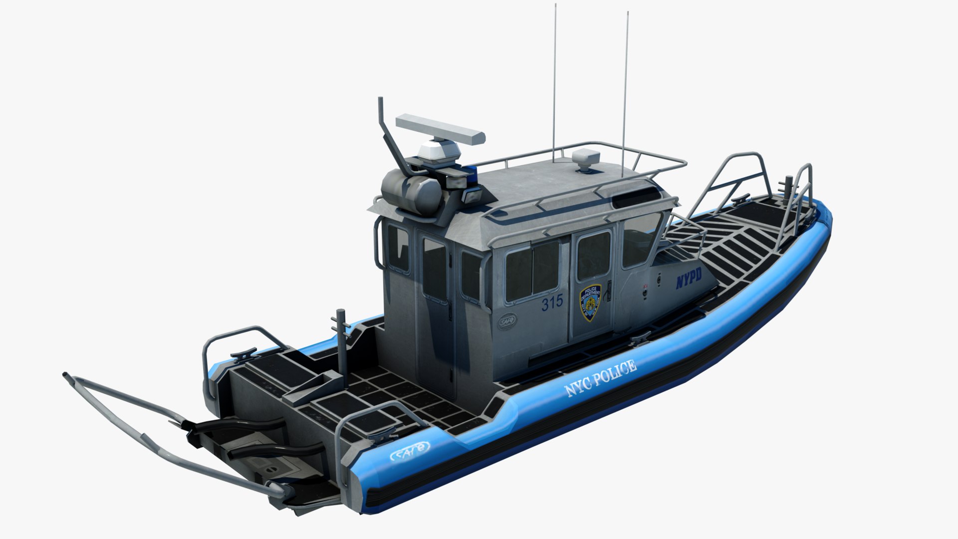 3d Patrol Police Boat New York Model