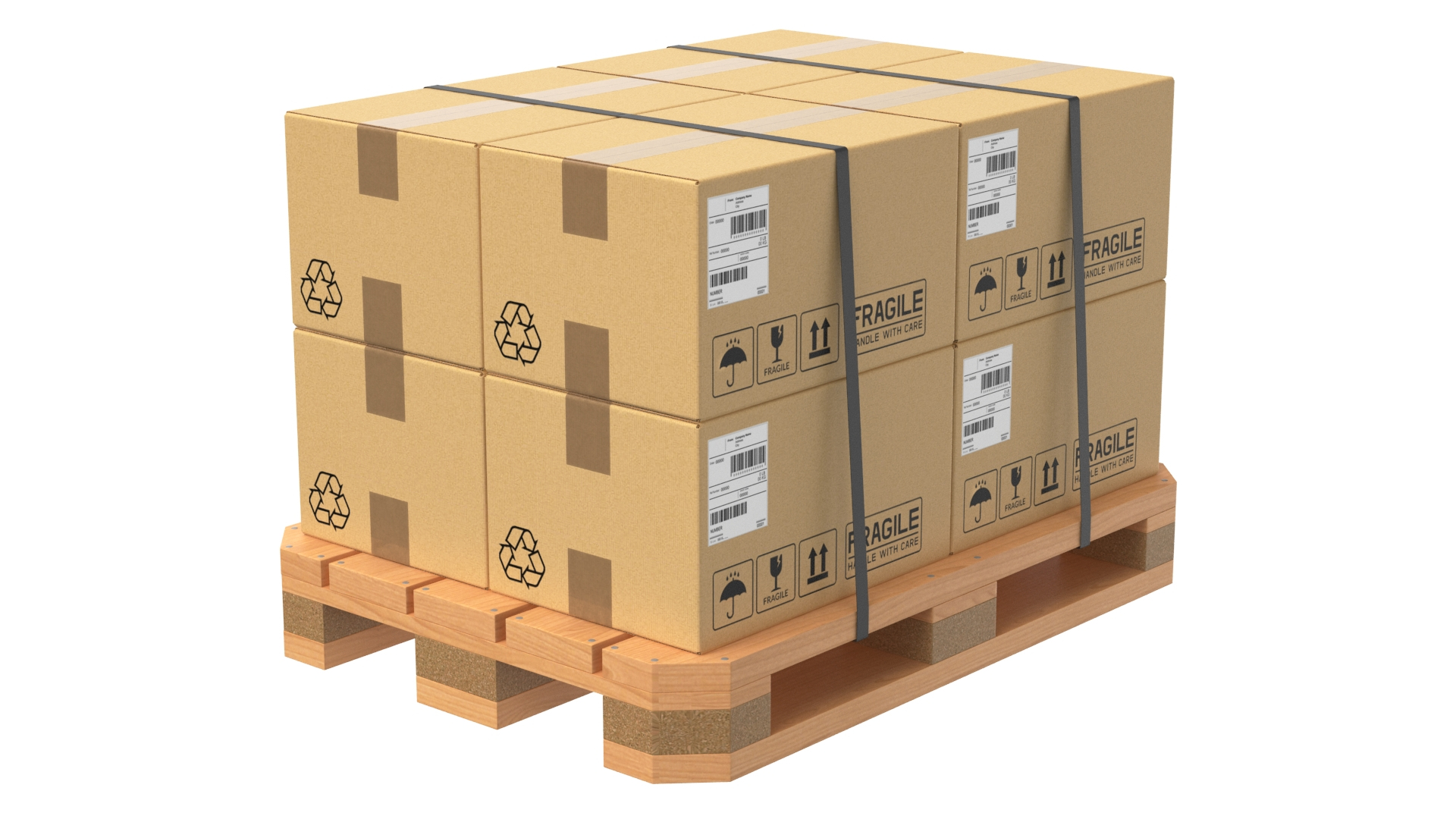 Detailed Cardboard Box Pallet 3D Model - TurboSquid 2093387