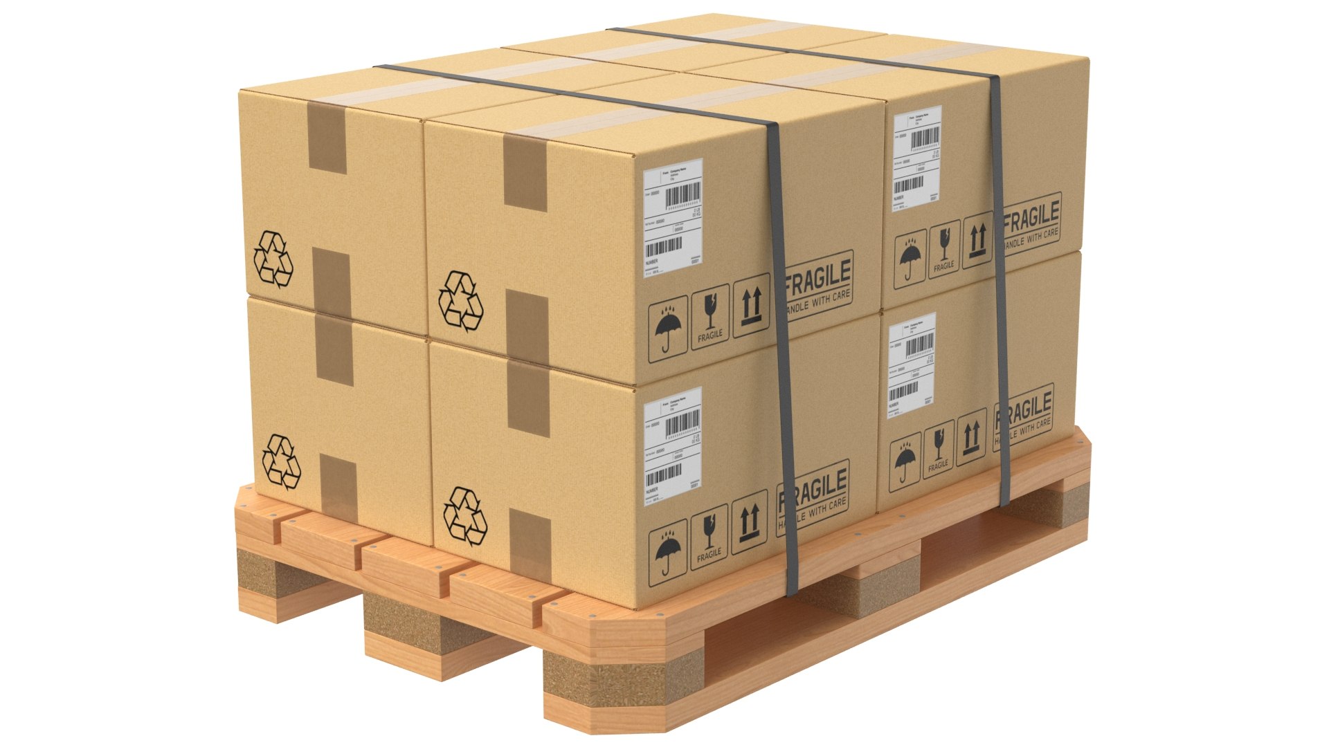 Detailed Cardboard Box Pallet 3D Model - TurboSquid 2093387