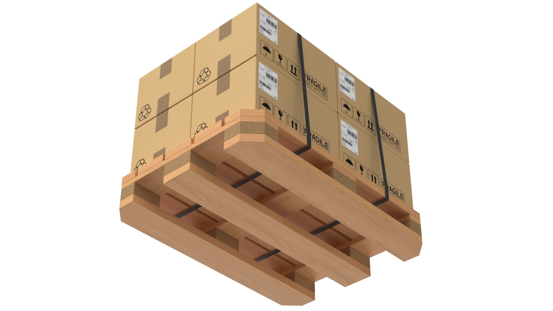 Detailed Cardboard Box Pallet 3D Model - TurboSquid 2093387