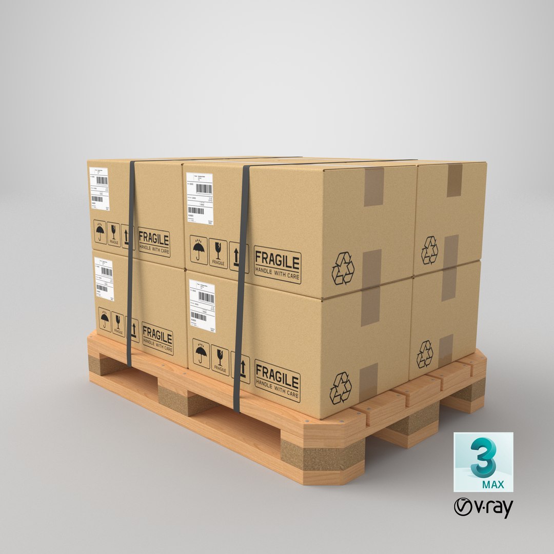 Detailed Cardboard Box Pallet 3D Model - TurboSquid 2093387