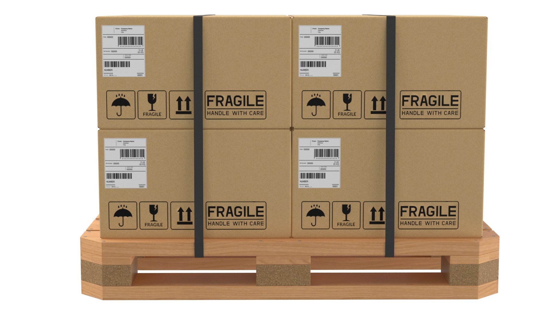 Detailed Cardboard Box Pallet 3D Model - TurboSquid 2093387