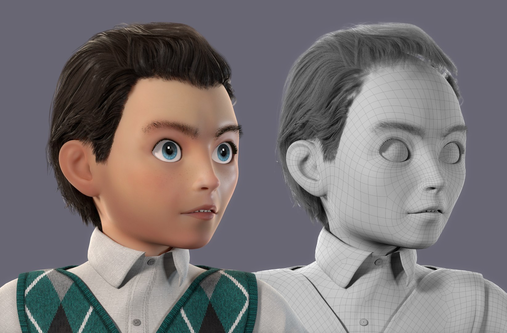 Cartoon men with binding 3D model - TurboSquid 1833692