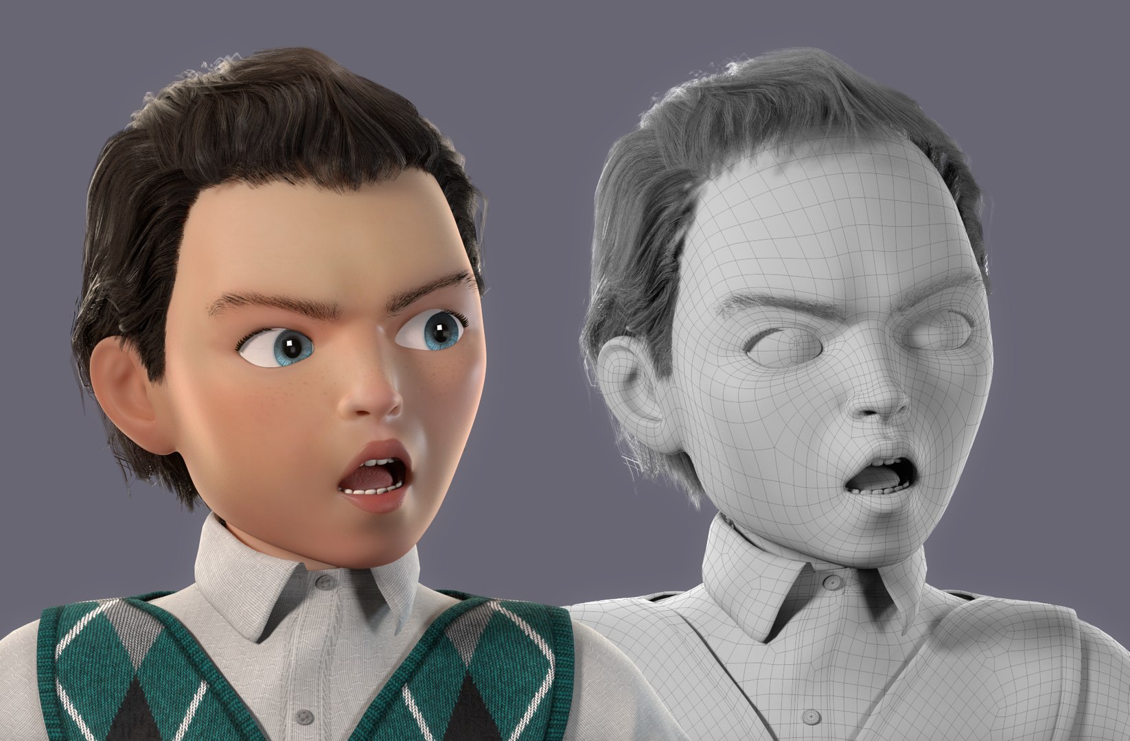 Cartoon men with binding 3D model - TurboSquid 1833692
