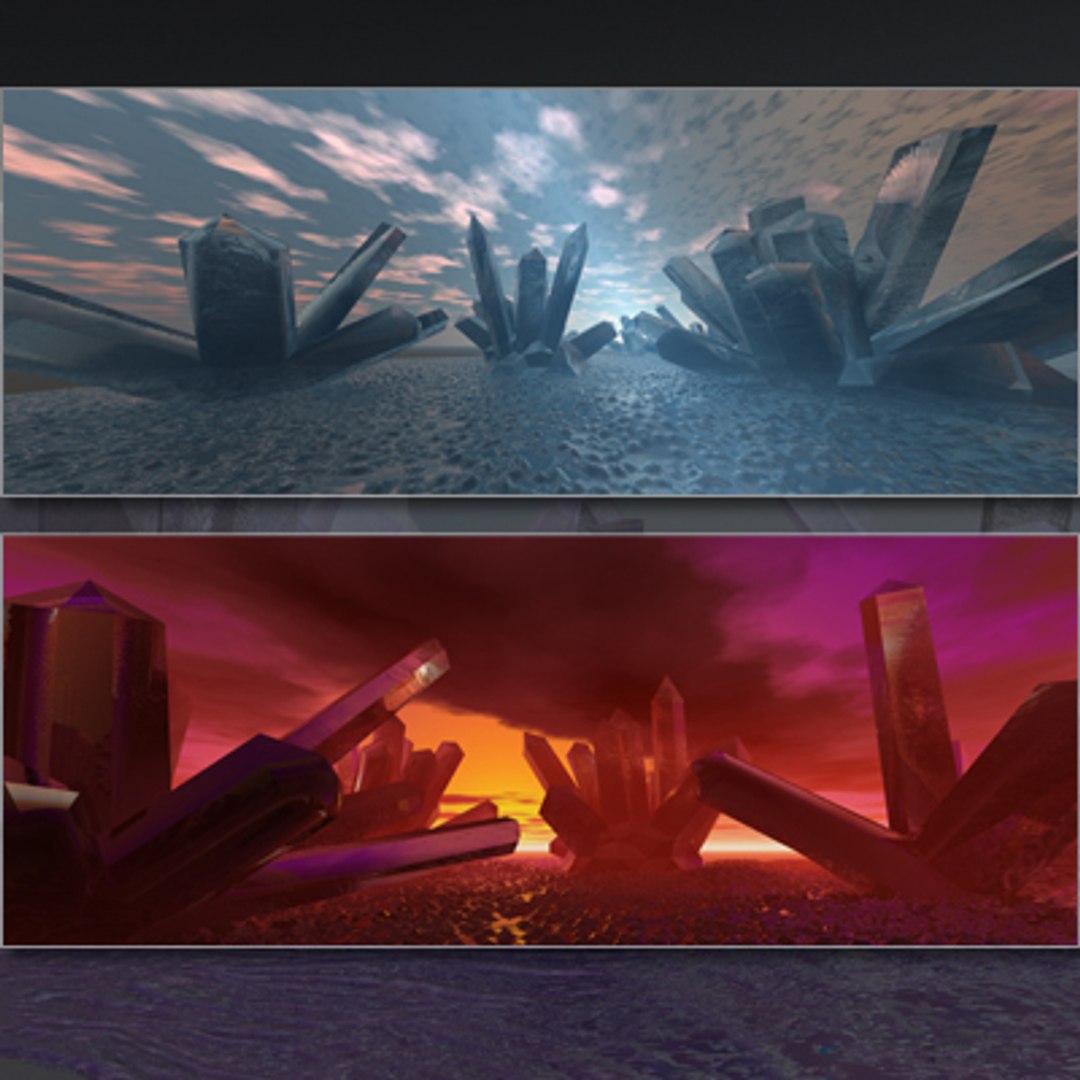 3d Crystal Terrain Model