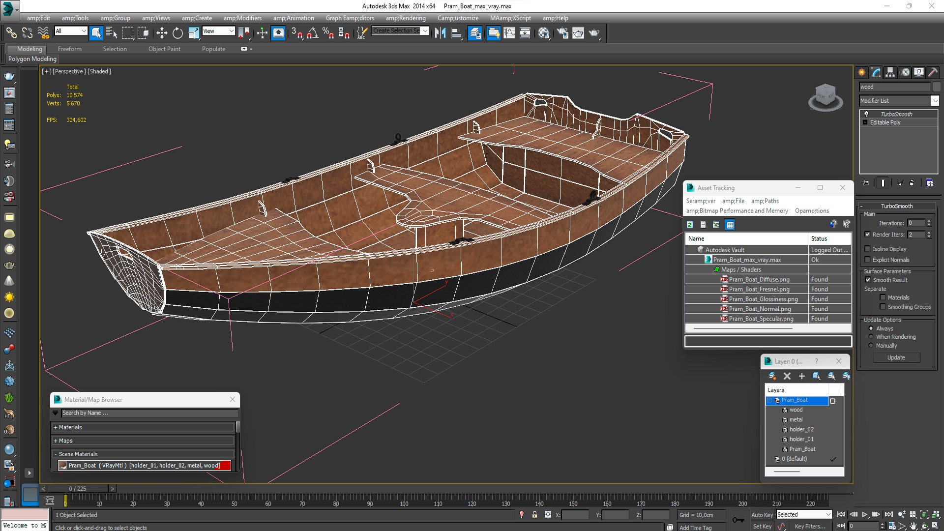 3D Pram Boat - TurboSquid 2170456