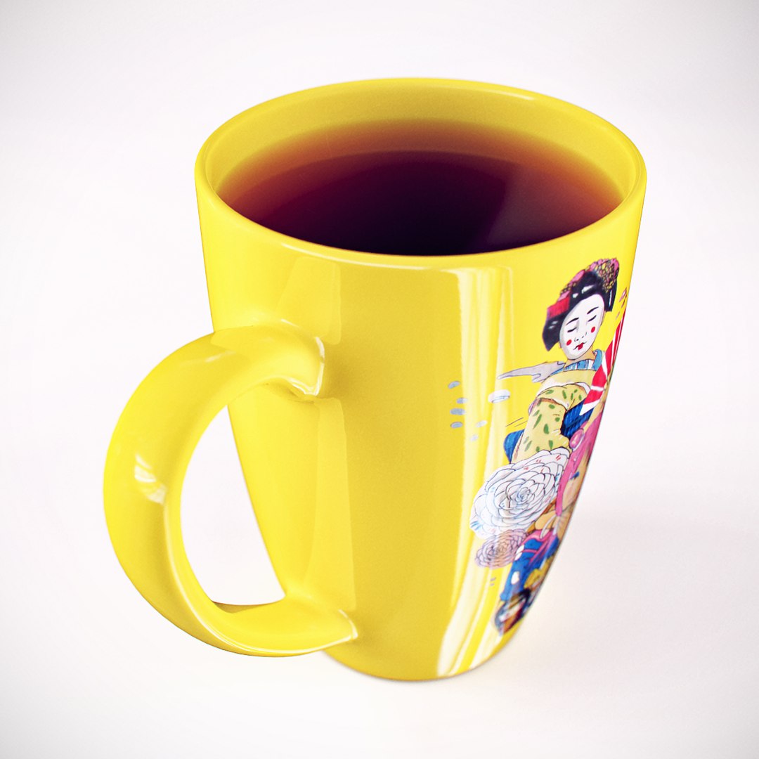 3d japanese lipton cup tea model