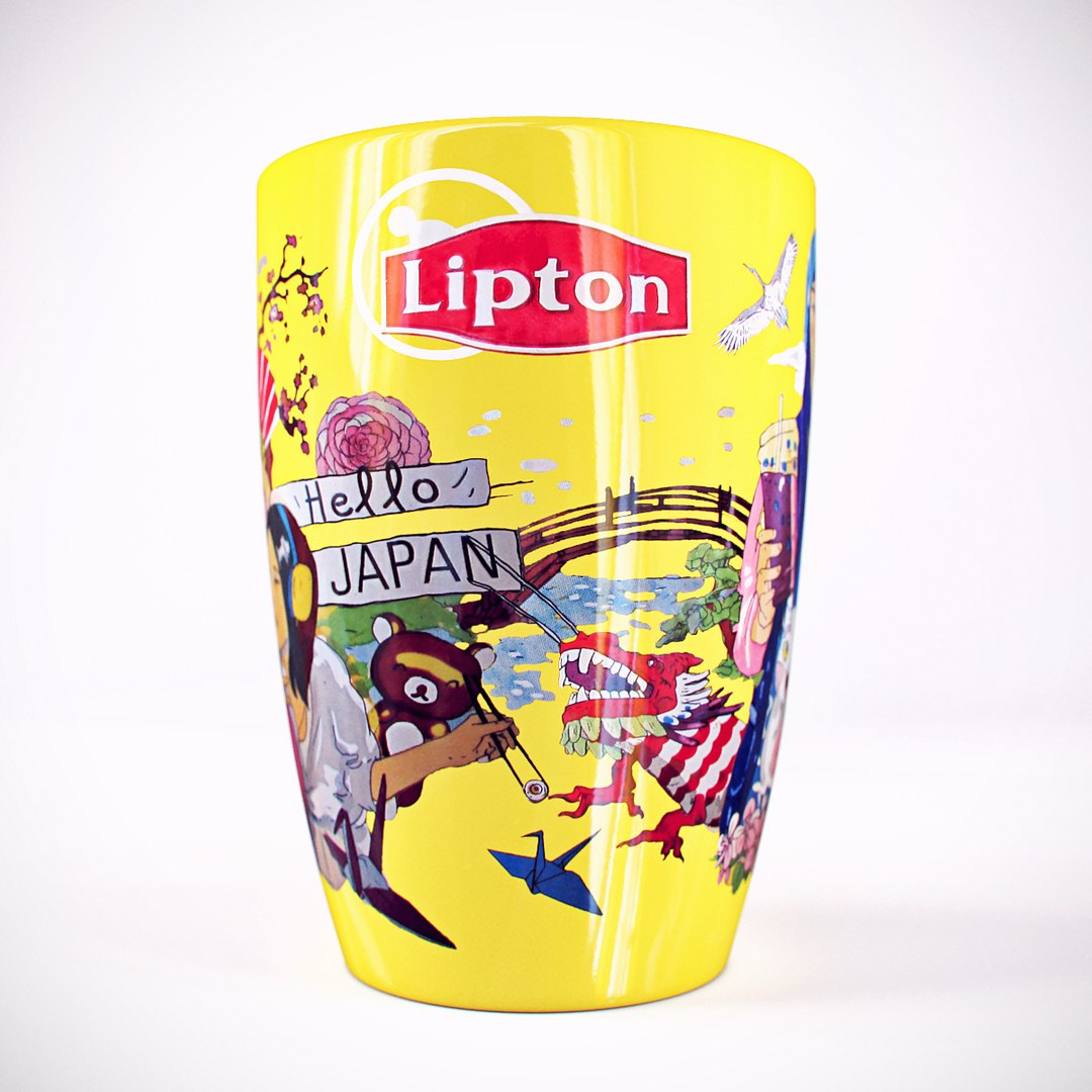 3d japanese lipton cup tea model