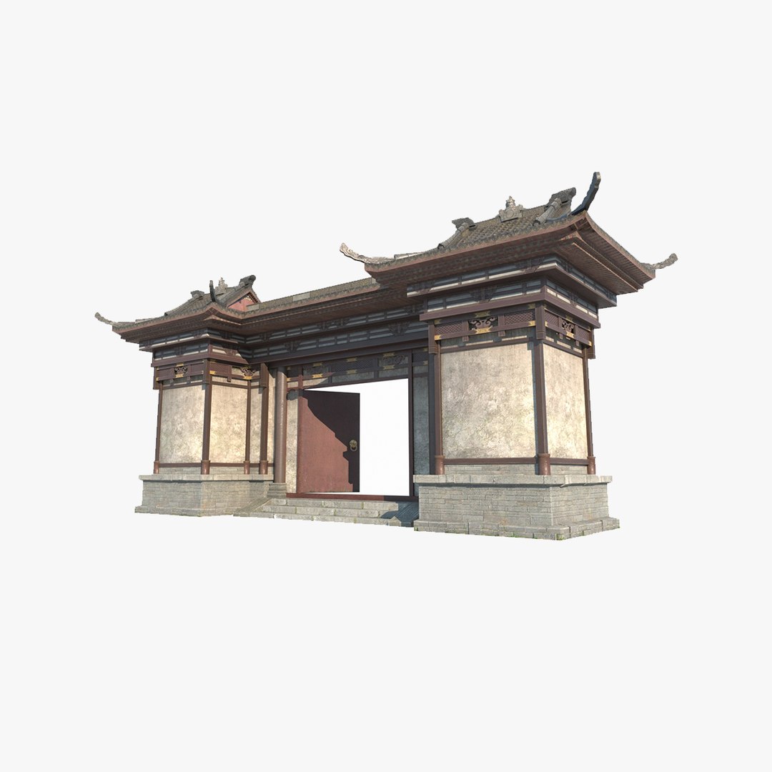 3D Gate of ancient Asian architecture - TurboSquid 2067541