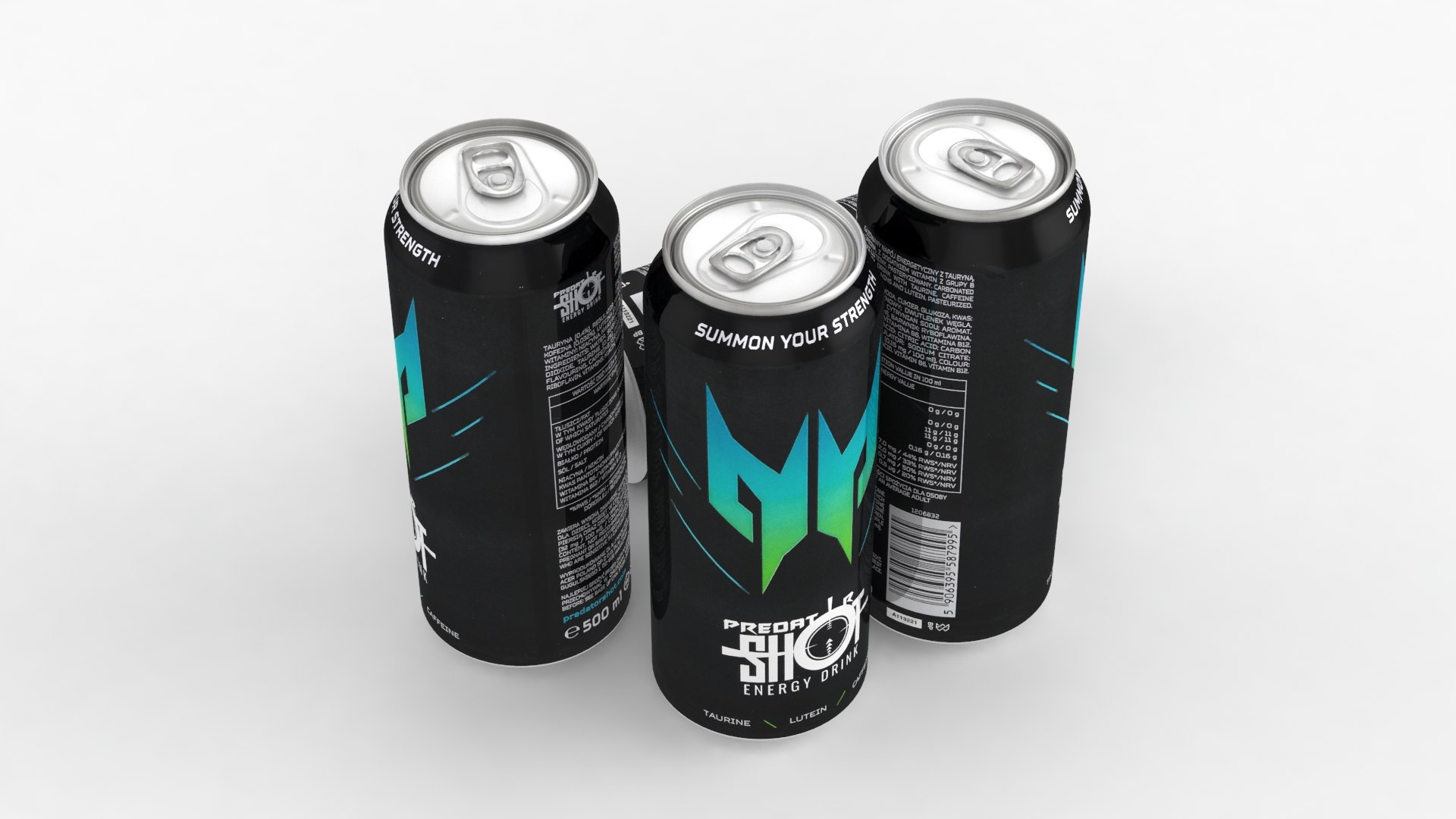 Beverage Can Predator Shot Energy Drink 500ml 2021 3D model ...