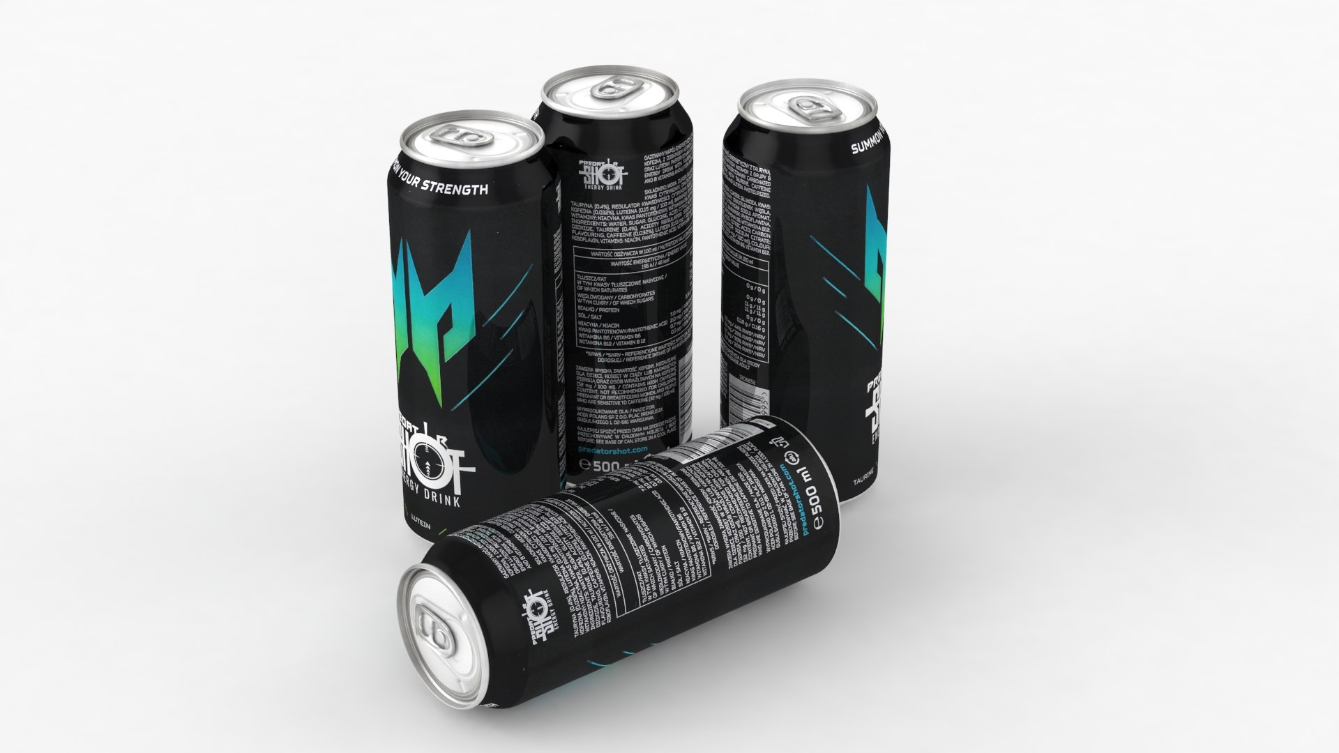 Beverage Can Predator Shot Energy Drink 500ml 2021 3D model ...