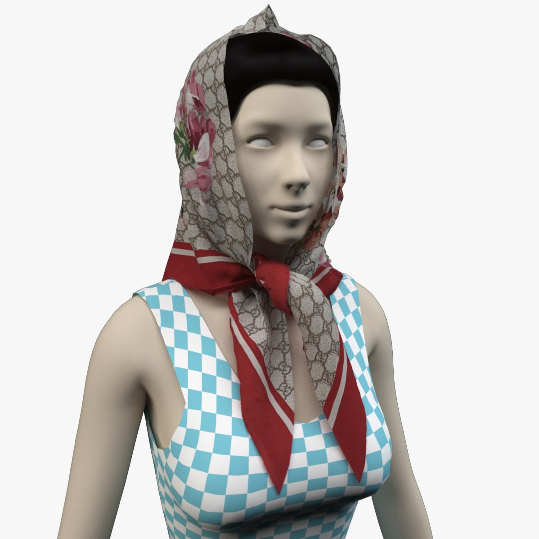 scarf gucci - shawl 3d model