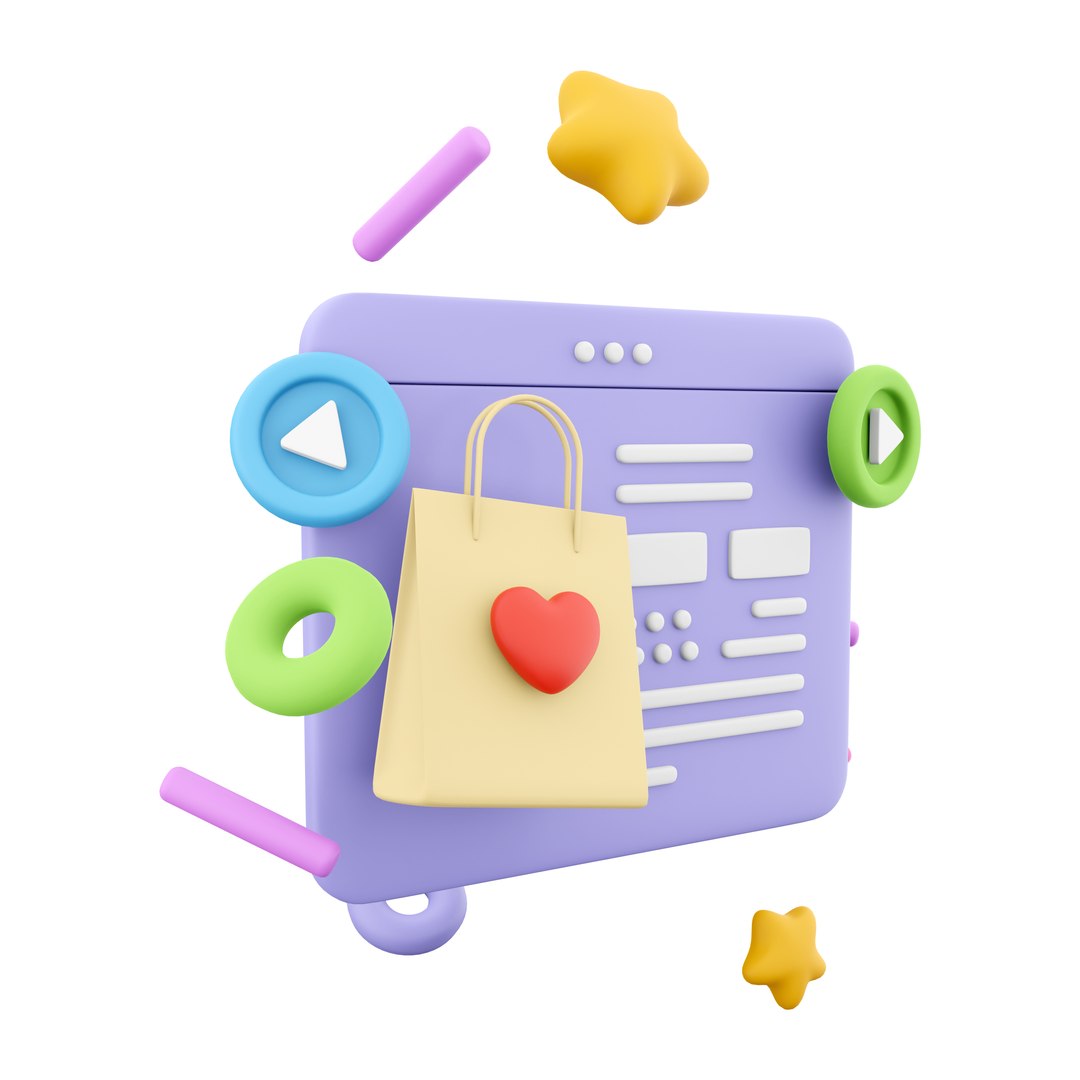 3d Online Shopping Icon Model - TurboSquid 2045426
