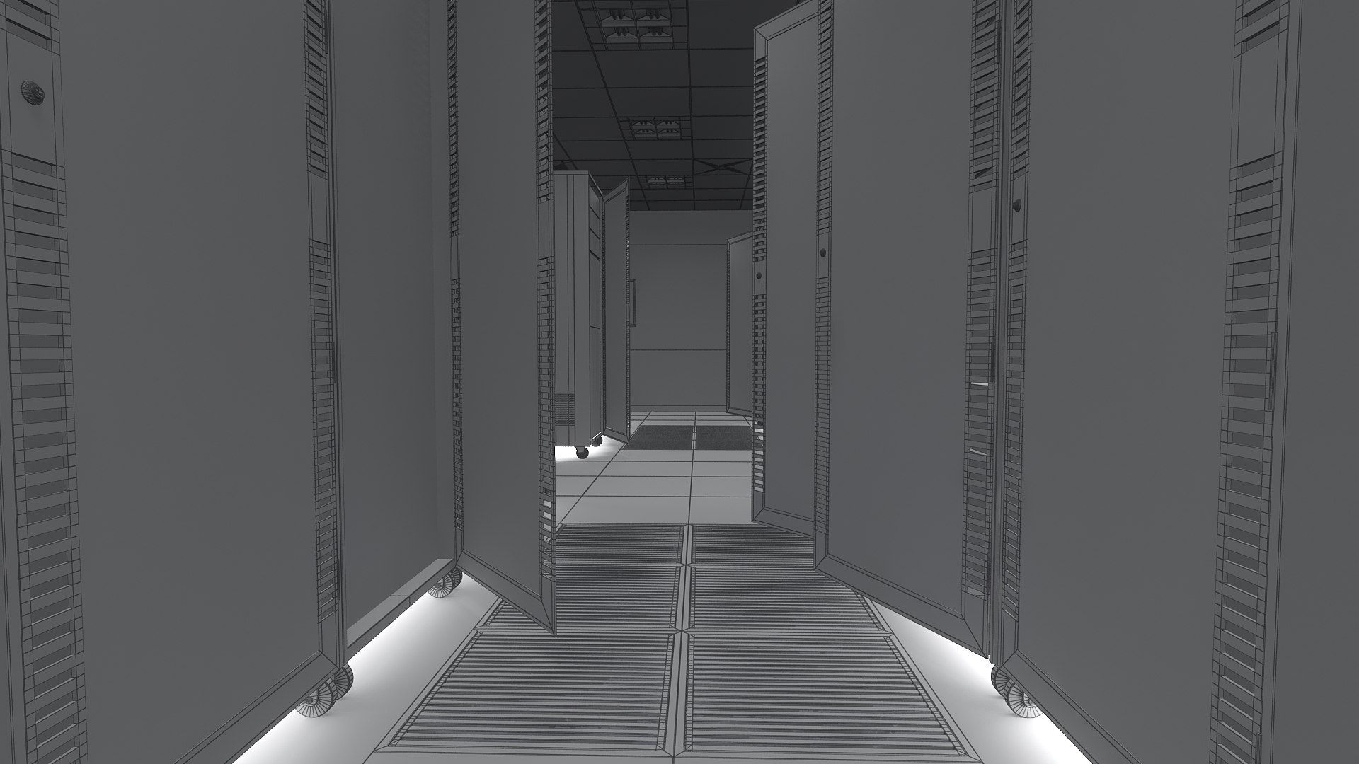 3D Server Room Model - TurboSquid 1343922