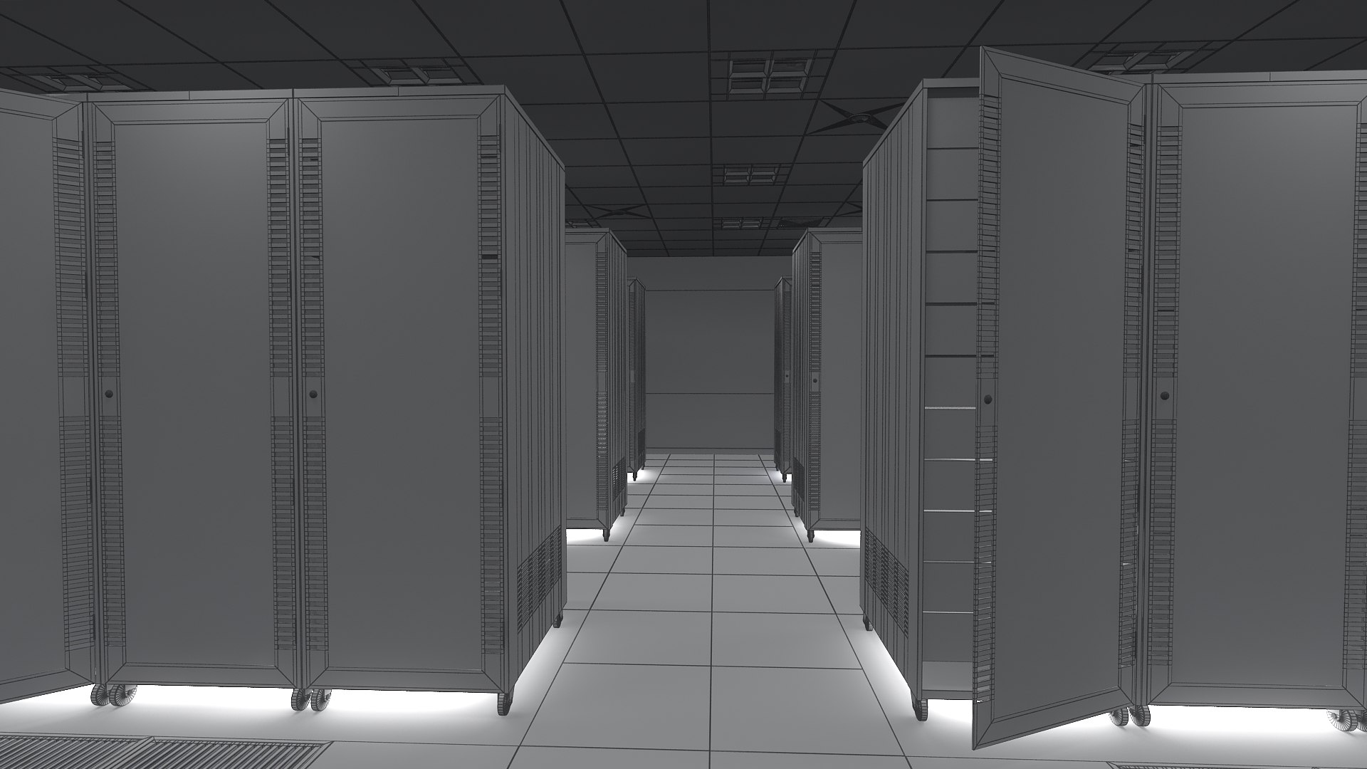 3D Server Room Model - TurboSquid 1343922