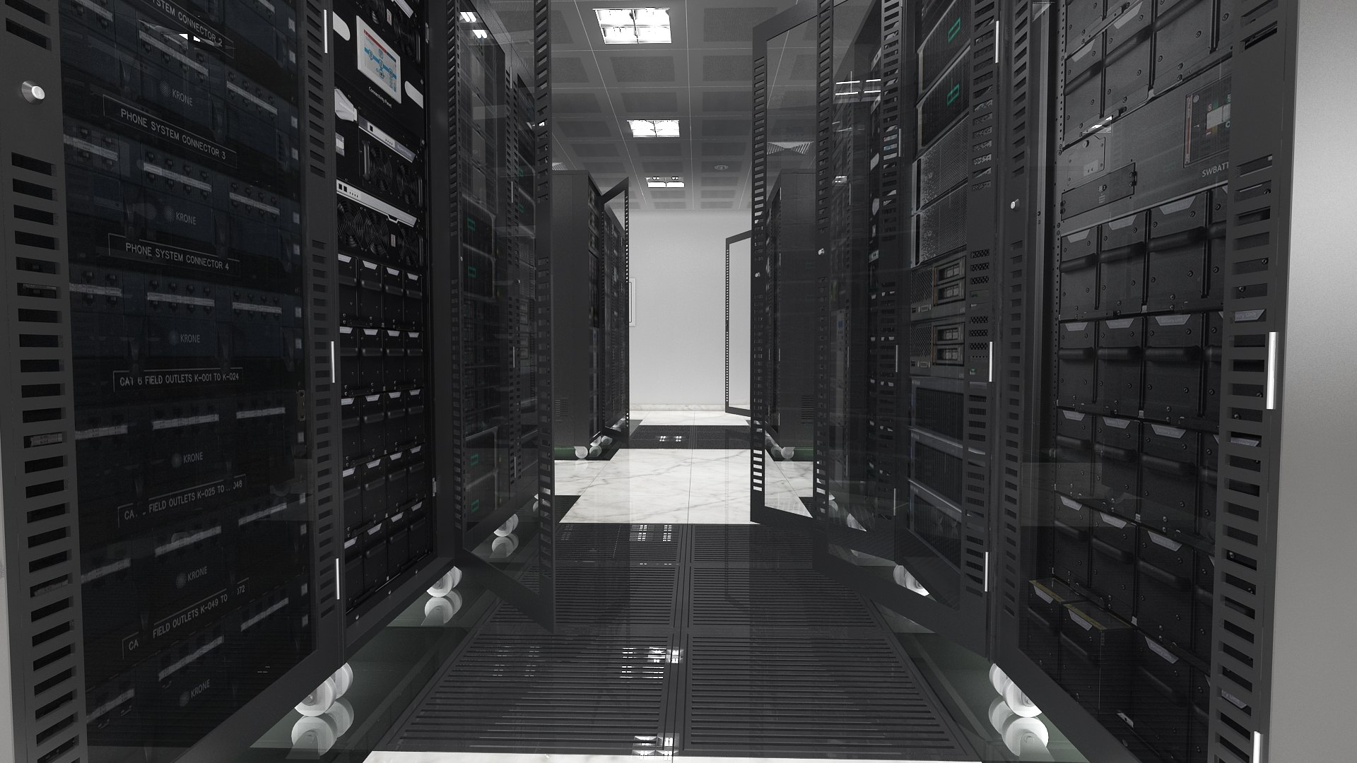 3D Server Room Model - TurboSquid 1343922