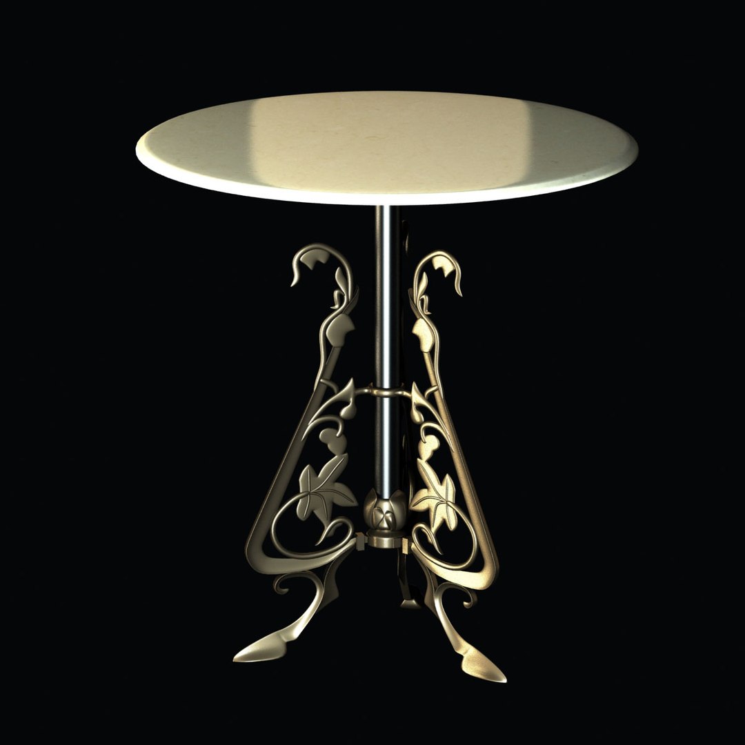 3d table ornate bistro decorative model