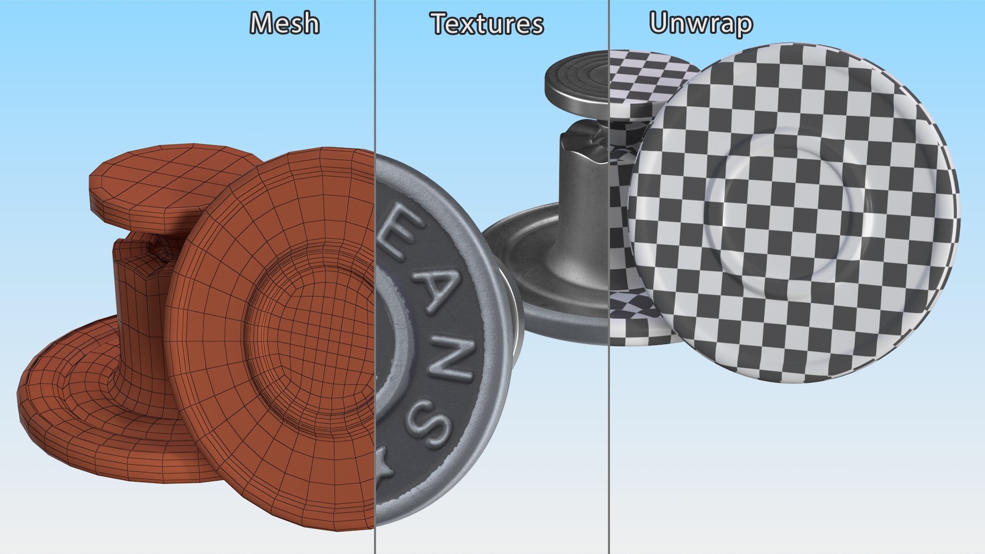 Dark Gray Jeans Rivet 3D Model - TurboSquid 2389890