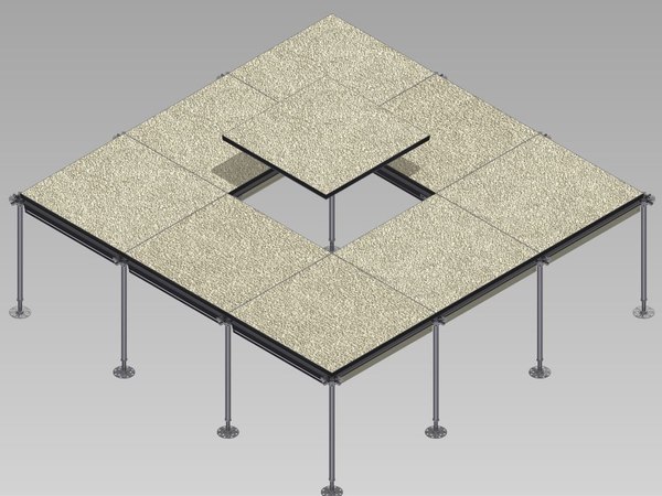 raised floor installation 3d 3ds