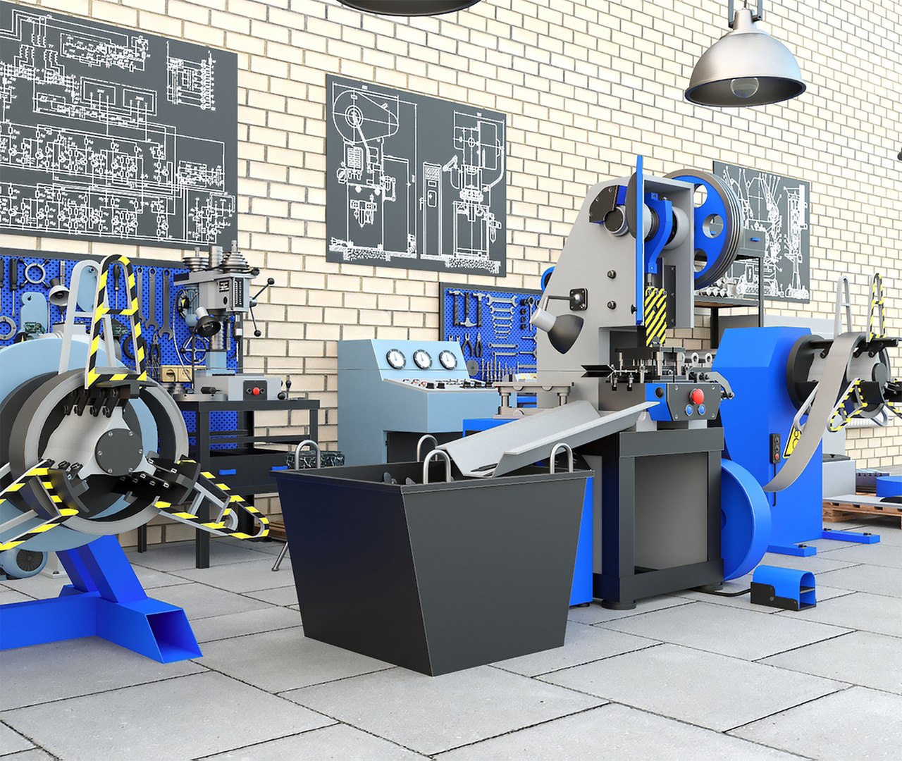 Mechanical press stamping line - Collection for industrial interior ...