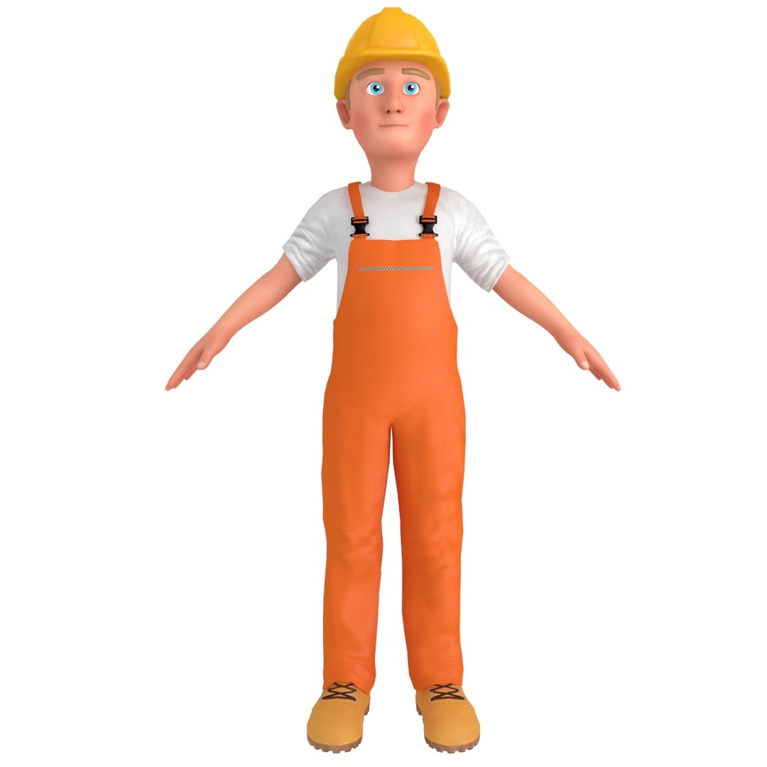 Cartoon Worker 3D Model - TurboSquid 1339282