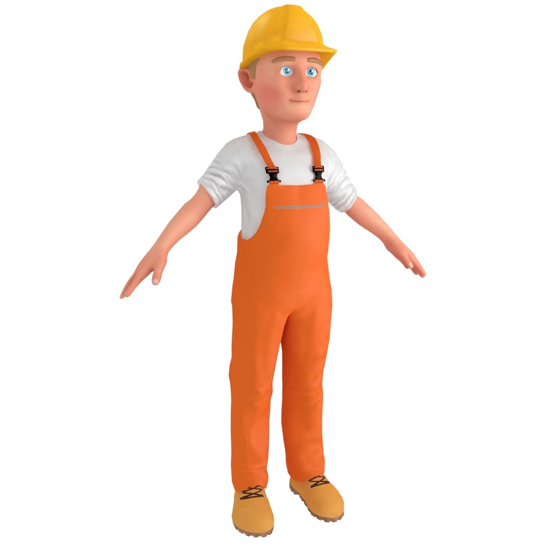 Cartoon Worker 3D Model - TurboSquid 1339282