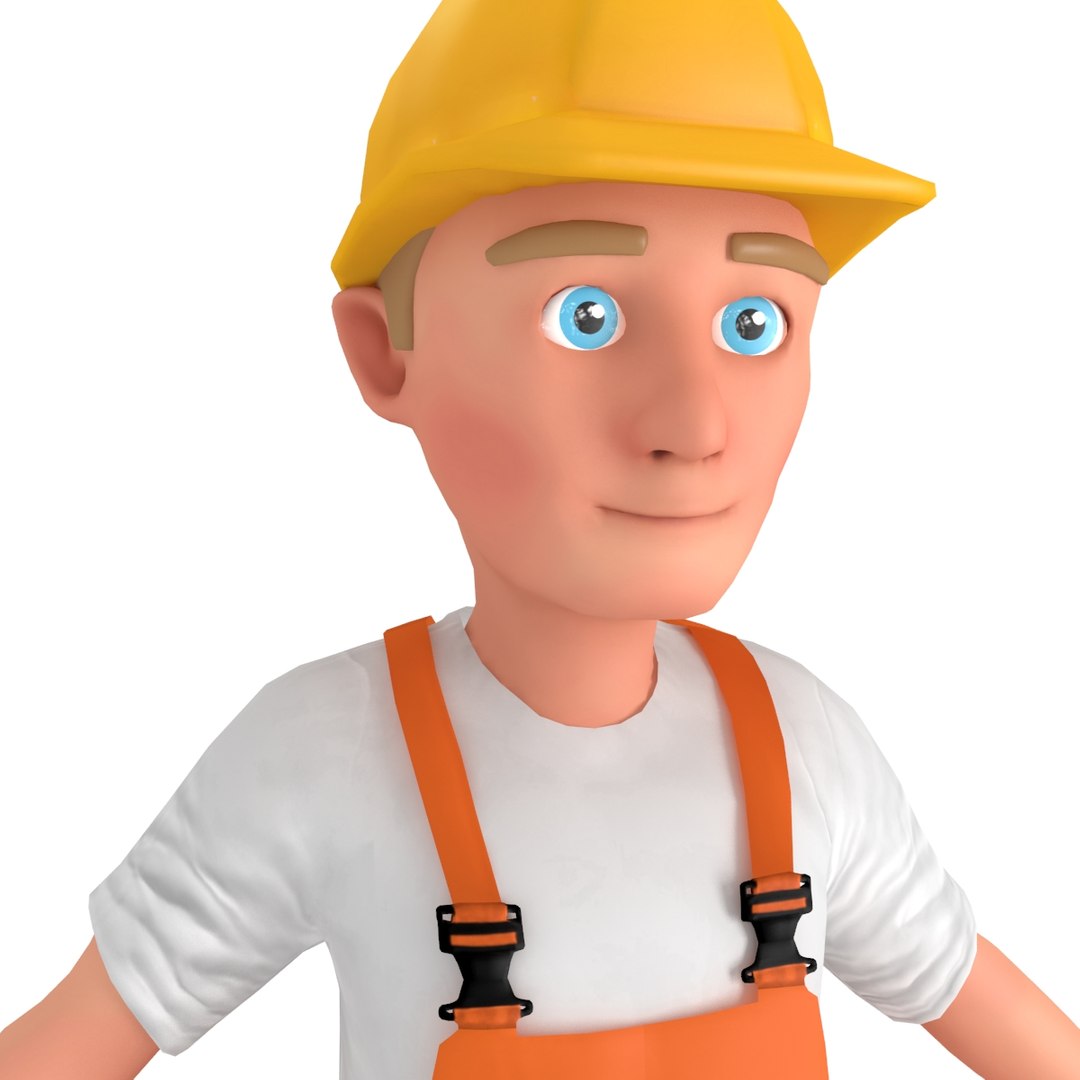 Cartoon Worker 3D Model - TurboSquid 1339282