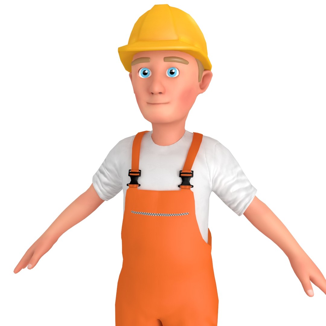 Cartoon Worker 3D Model - TurboSquid 1339282