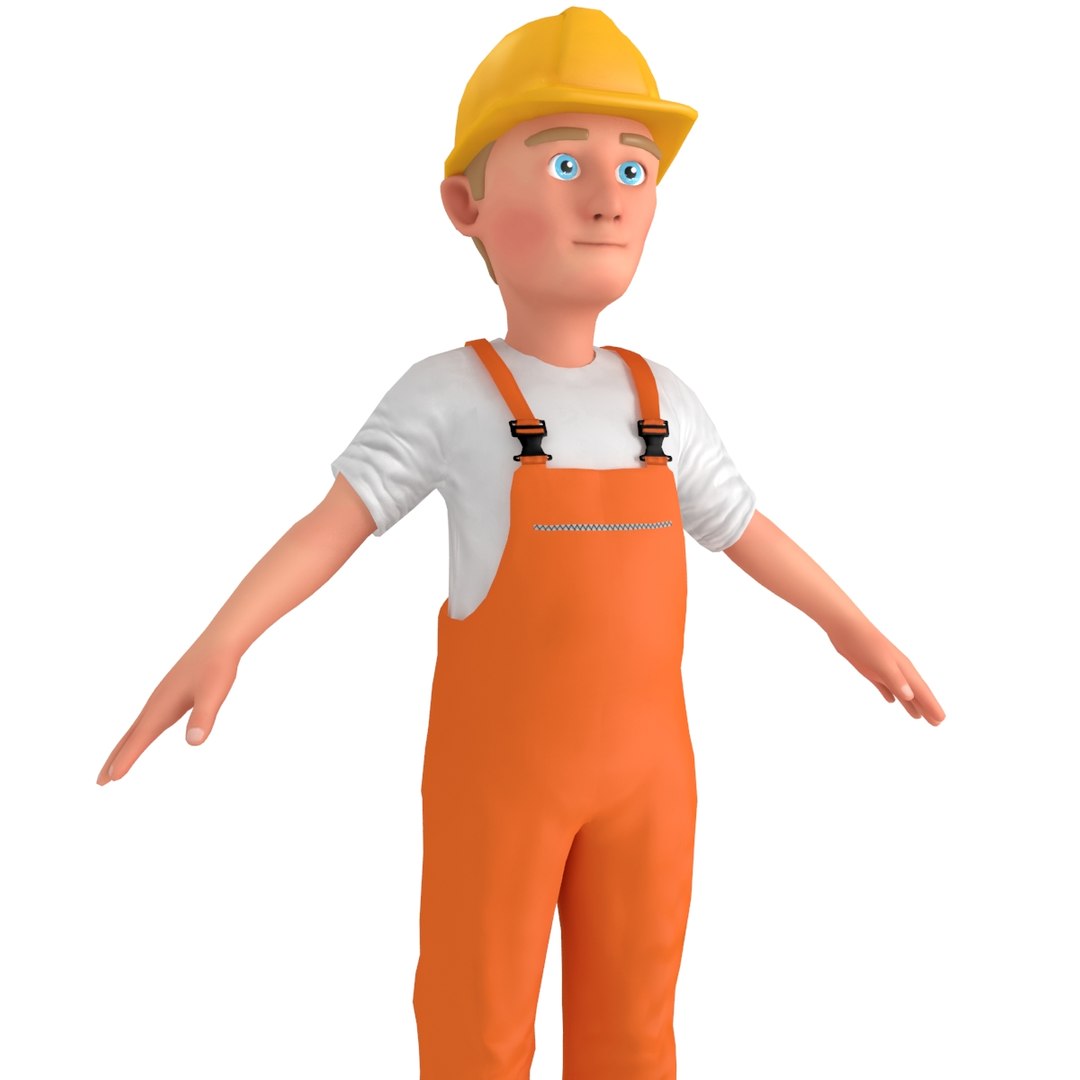 Cartoon Worker 3D Model - TurboSquid 1339282