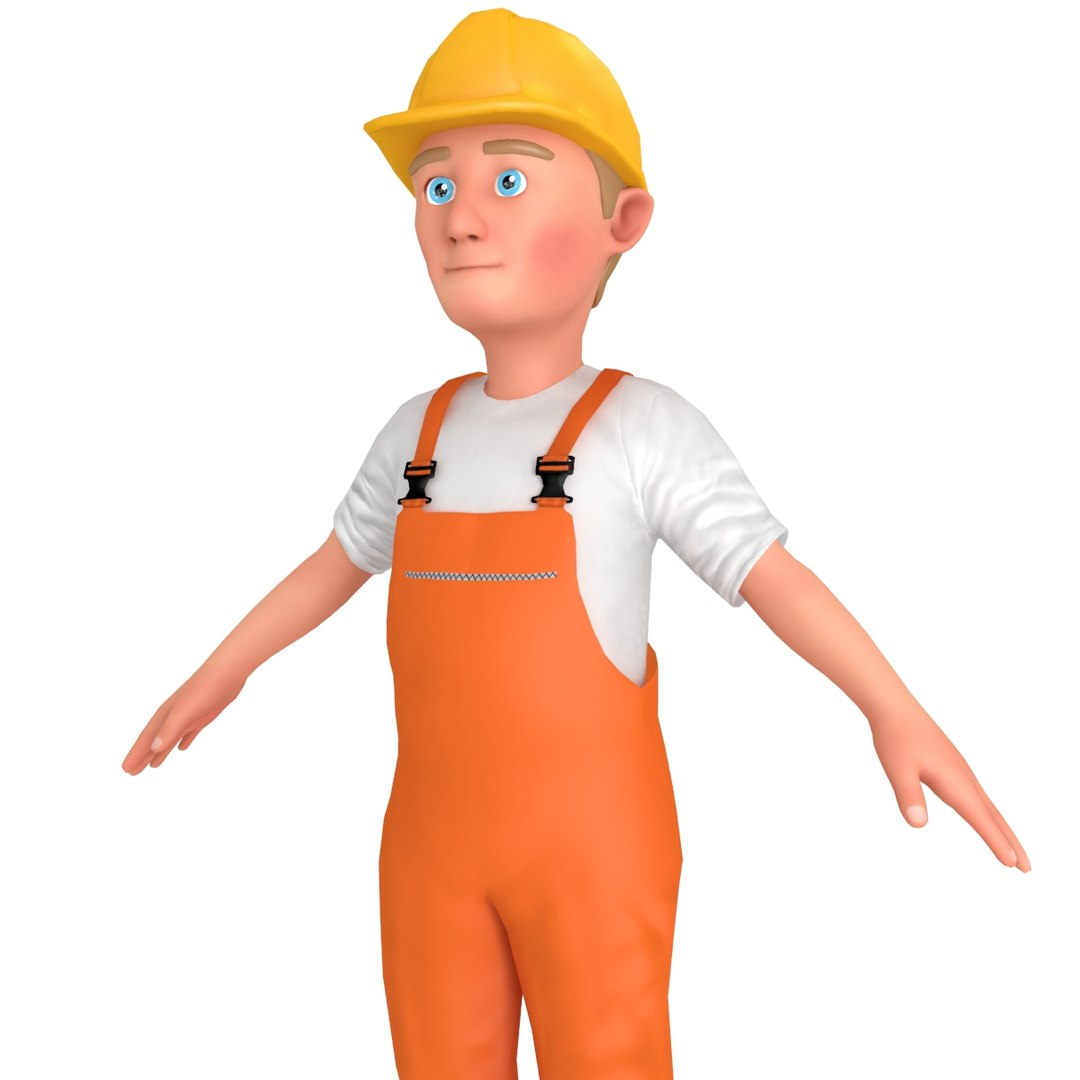 Cartoon Worker 3D Model - TurboSquid 1339282