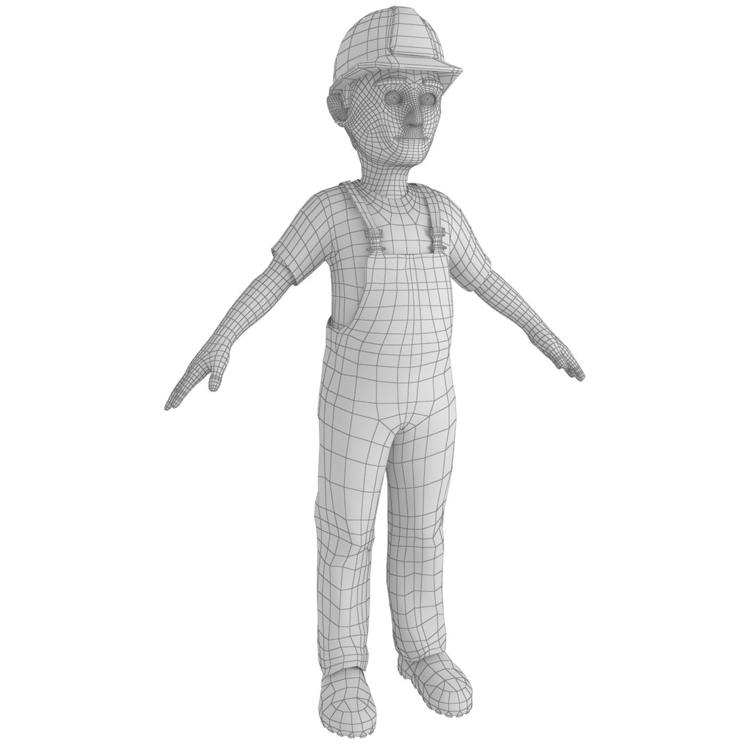Cartoon Worker 3D Model - TurboSquid 1339282