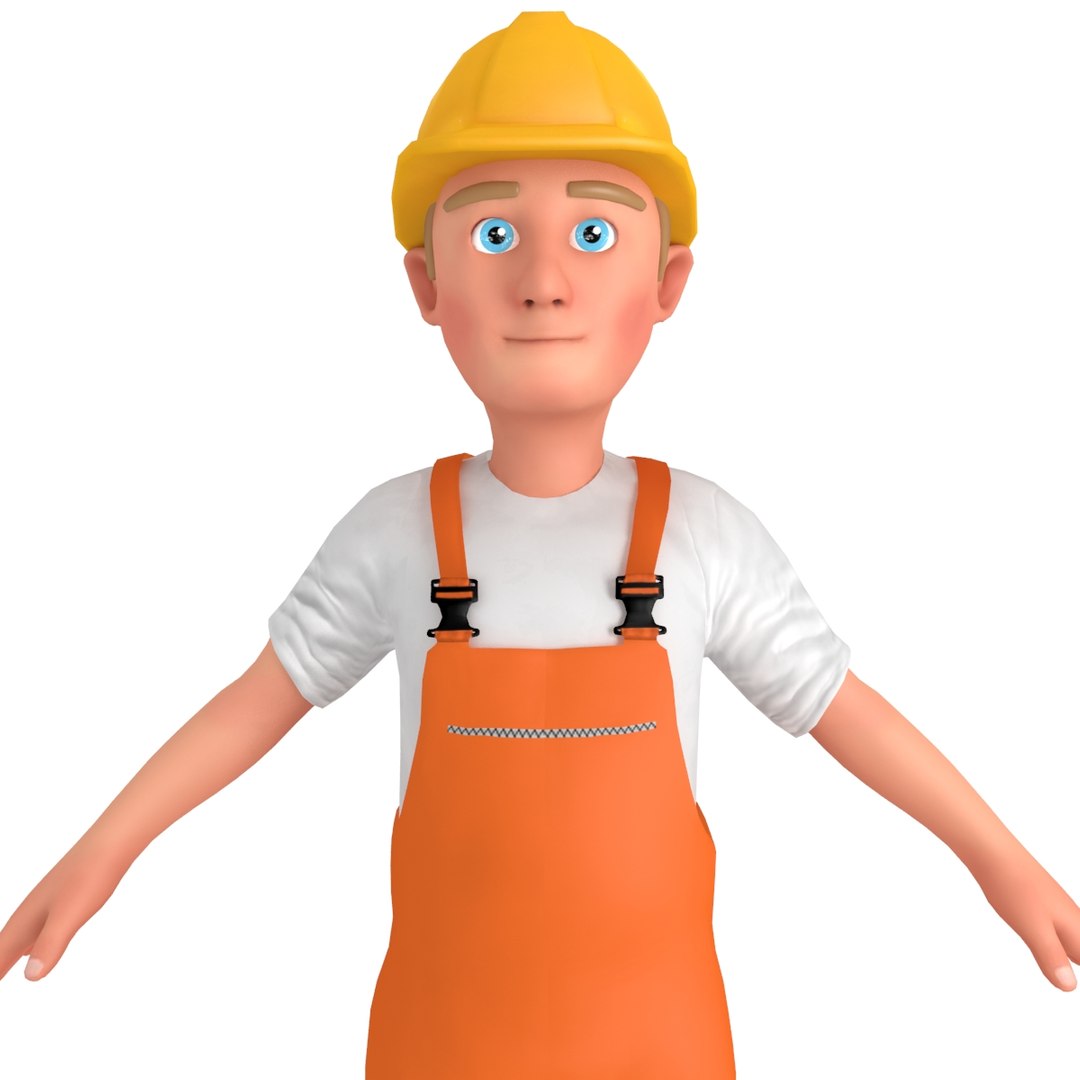 Cartoon Worker 3D Model - TurboSquid 1339282